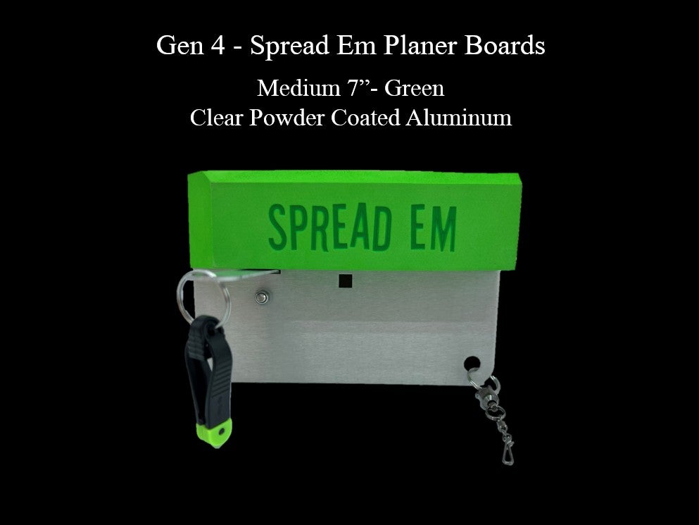 Spread Em Planer Boards - Medium 7" Green | Spread Em Planer Boards
