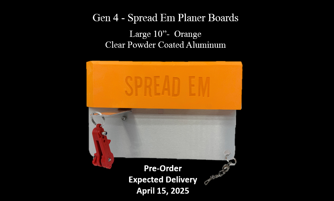 Spread Em Planer Boards 10" Orange | Spread Em Planer Boards