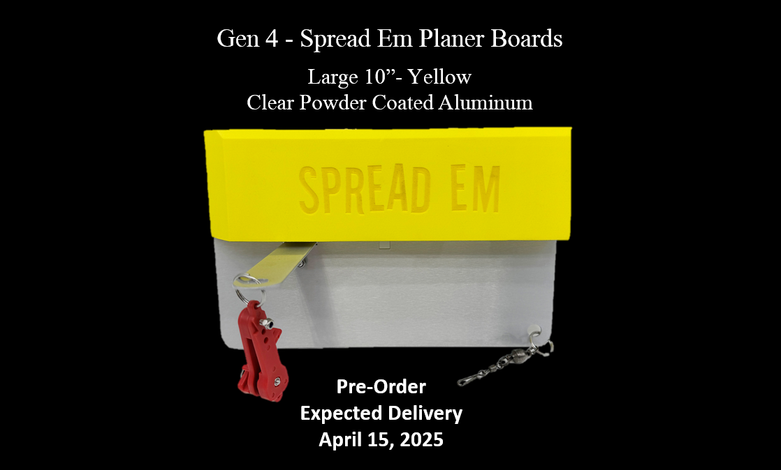 Spread Em Planer Boards 10" Yellow | Spread Em Planer Boards