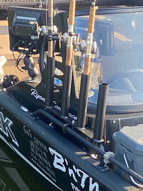 Vertical Tube Rod Storage - Over the Grabrail - SeaArk Boats | Spread ...