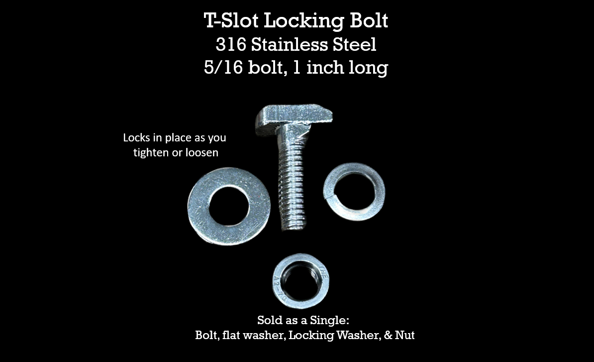 T-Slot Locking Bolts - Stainless | Spread Em Planer Boards